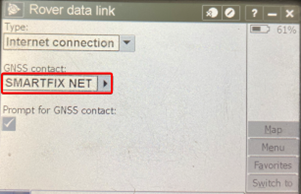 How to connect to SmartFix using network solution on the Trimble TSC3